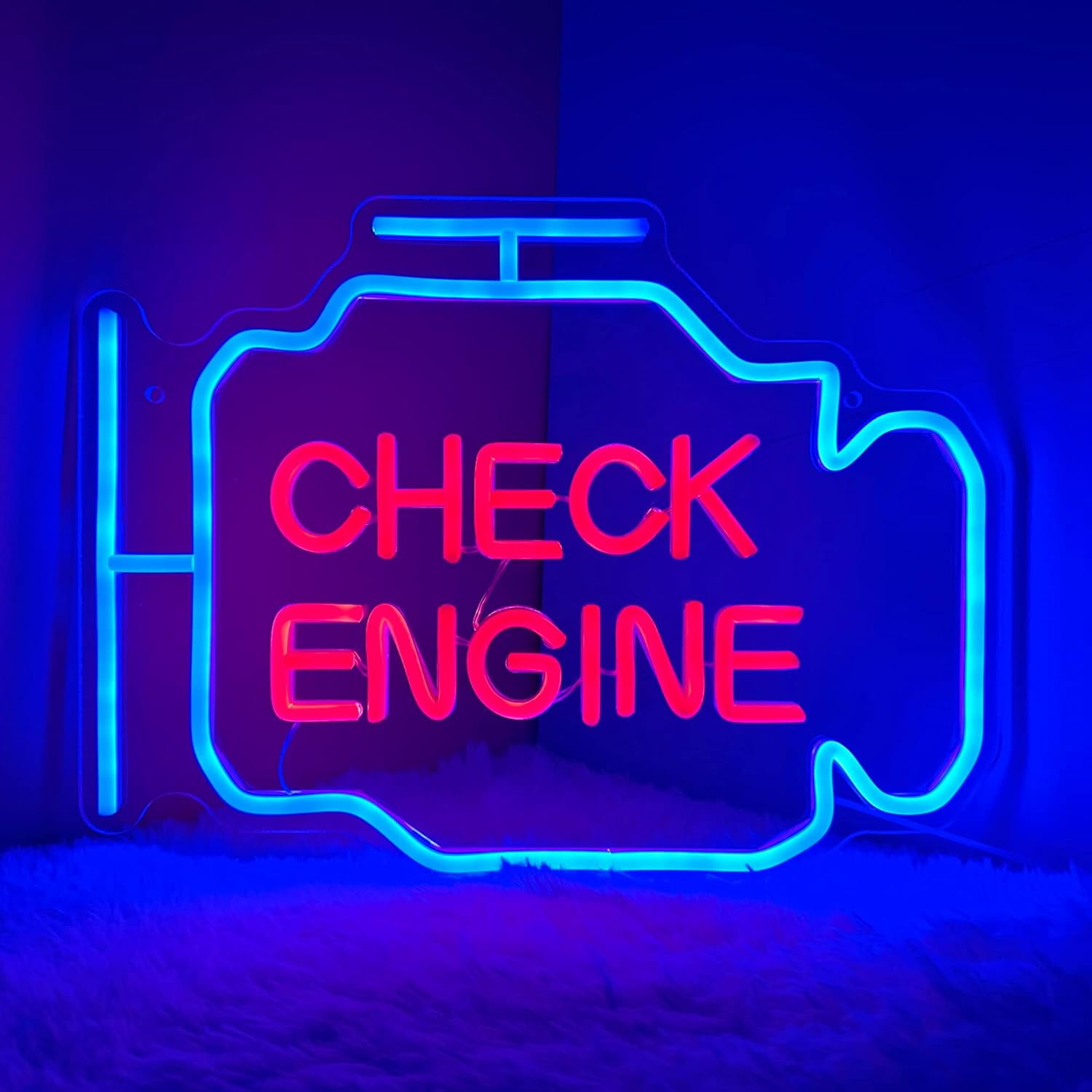 Check Engine Neon Sign,Garage Decor, Neon Signs for Wall Decor, Custom ...
