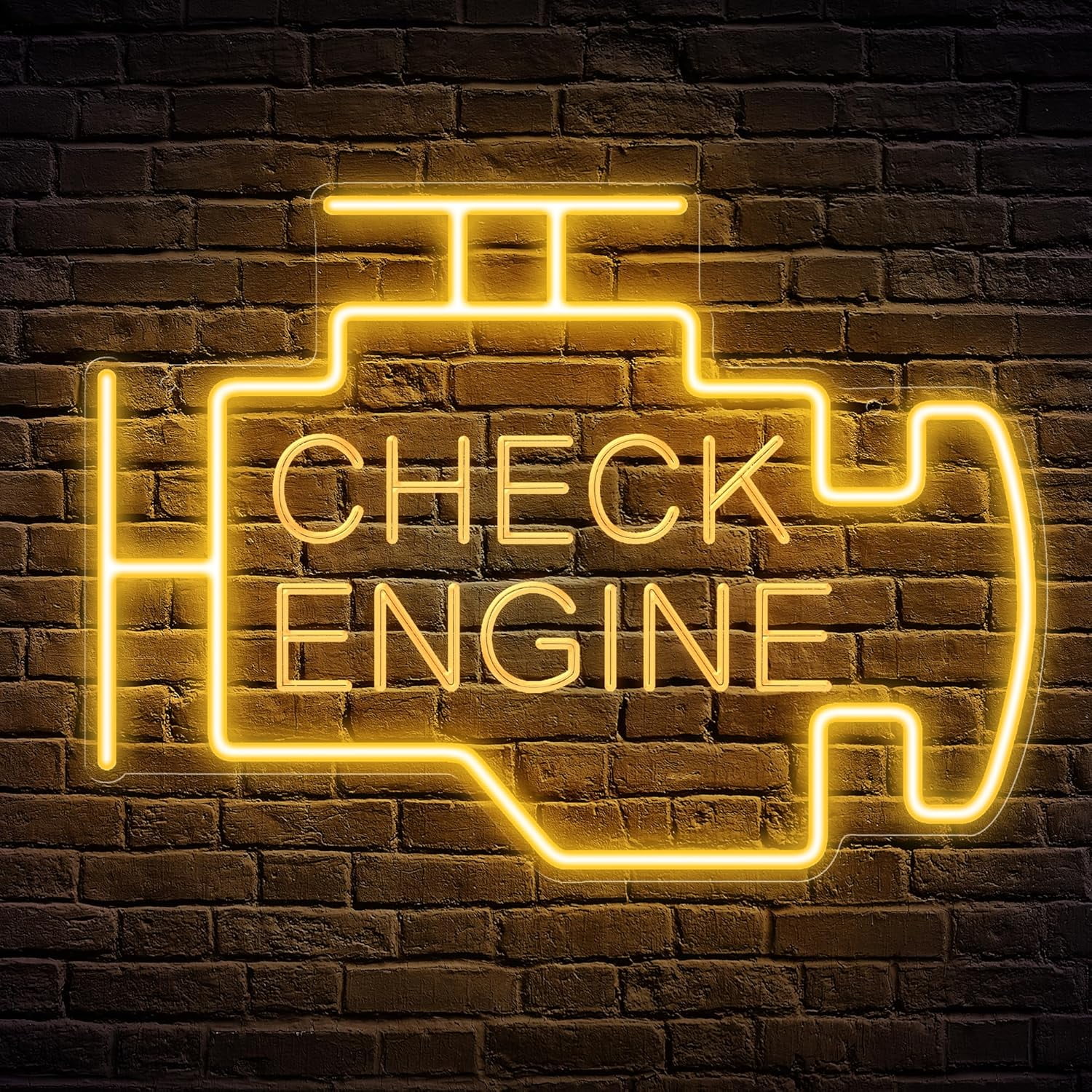 Check Engine Neon Sign, LED Garage Sign for Car Room Decor | Check ...