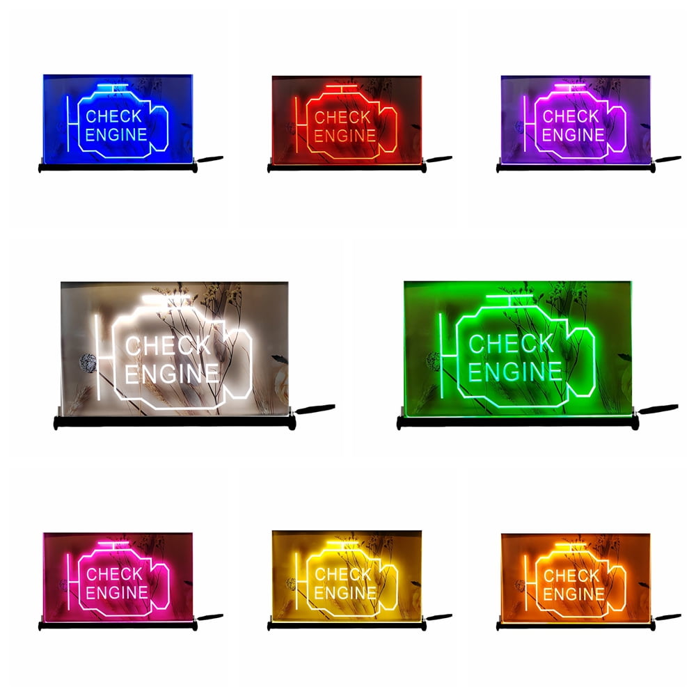 Check Engine Vintage LED Neon Sign-Posters,3DCarving,Wall,Home,Room ...
