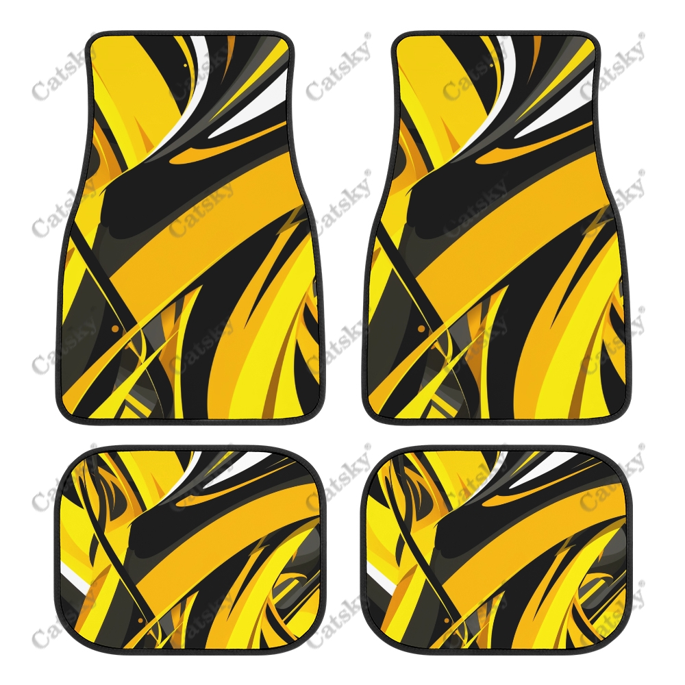 Check Fabric Abstract Lines Car Auto Floor Mats Carpet Customized Car Floor Mats All Weather ...