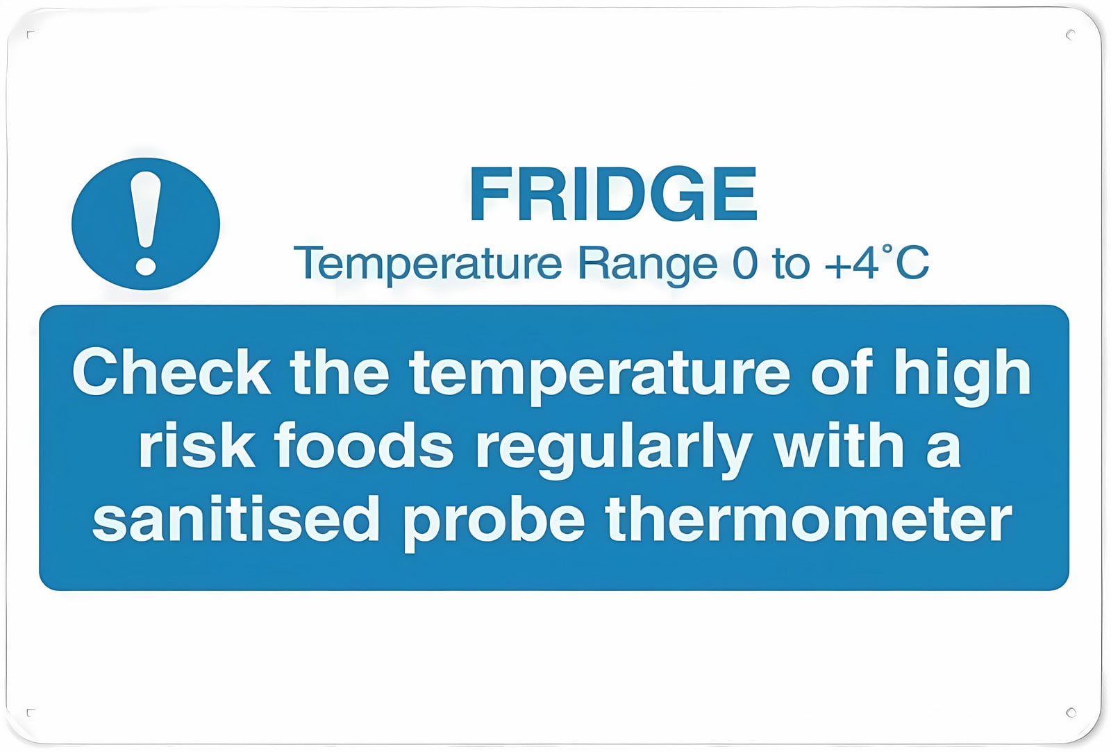 Check Fridge Temperature Reflective Aluminum Warning Sign 12 x 8 Inches ...