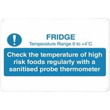 Check Fridge Temperature Reflective Aluminum Warning Sign 12 x 8 Inches ...