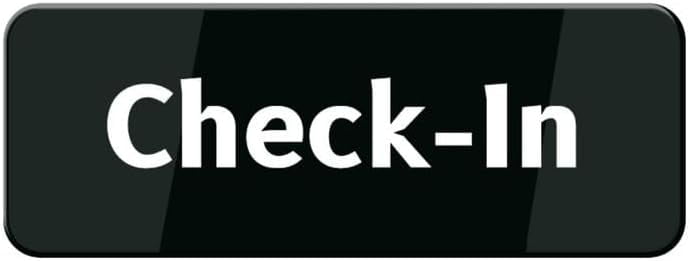Check In Door Sign - Highly Visible Plastic Placard Adhesive Back ...