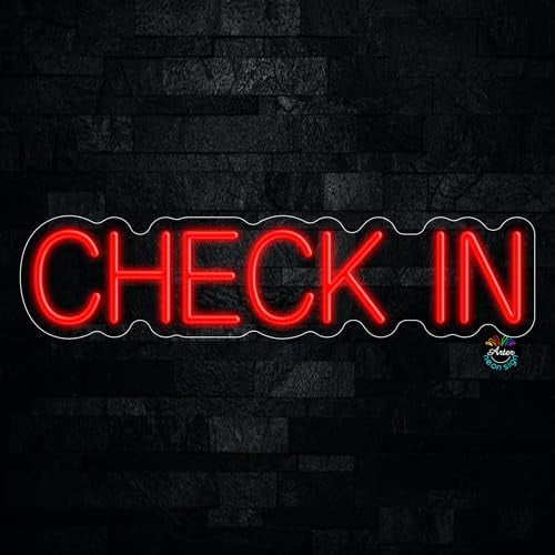 Check In LED Neon Sign 25"L x 6"H #32146 - Walmart.com