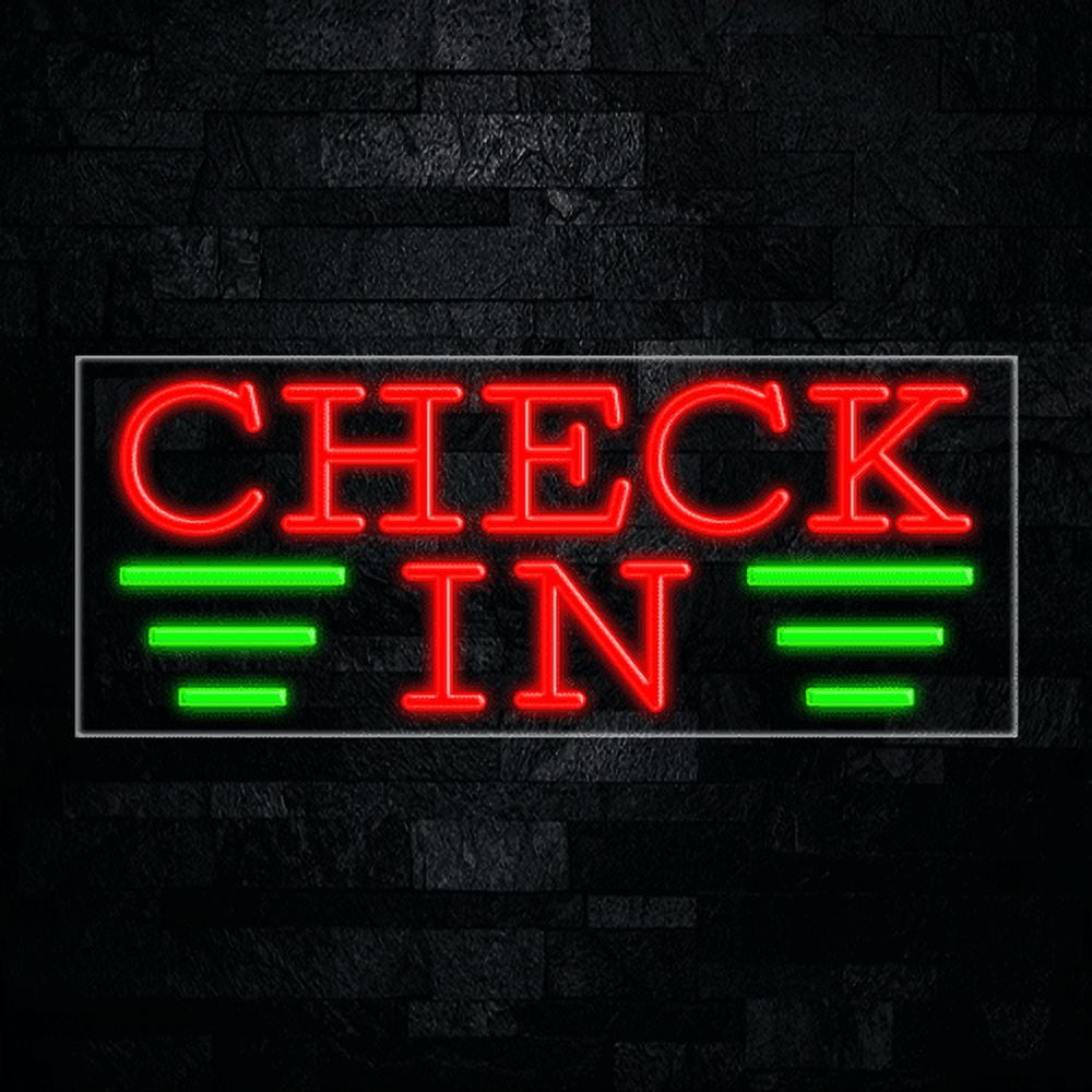 Check In-LED Neon Sign 30"L x 12"H #30764 - Walmart.com