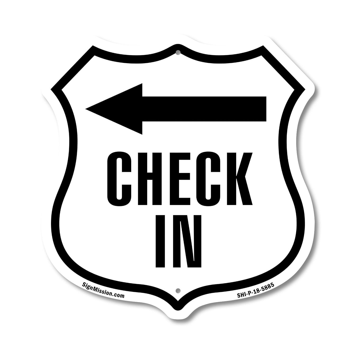 Check-In Left (5 Pack) 12 inch X 12 inch Shield-Shaped Rust-Free ...