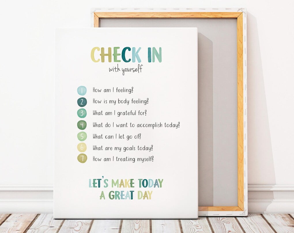 Check-In With Yourself Poster, School Counselor, Mindfulness, Self-Care ...