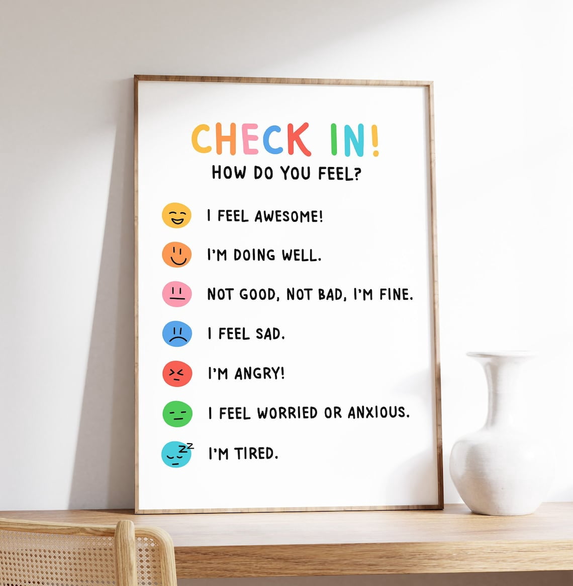 Check In Self Care Daily Checklist Therapist Office Feelings ...