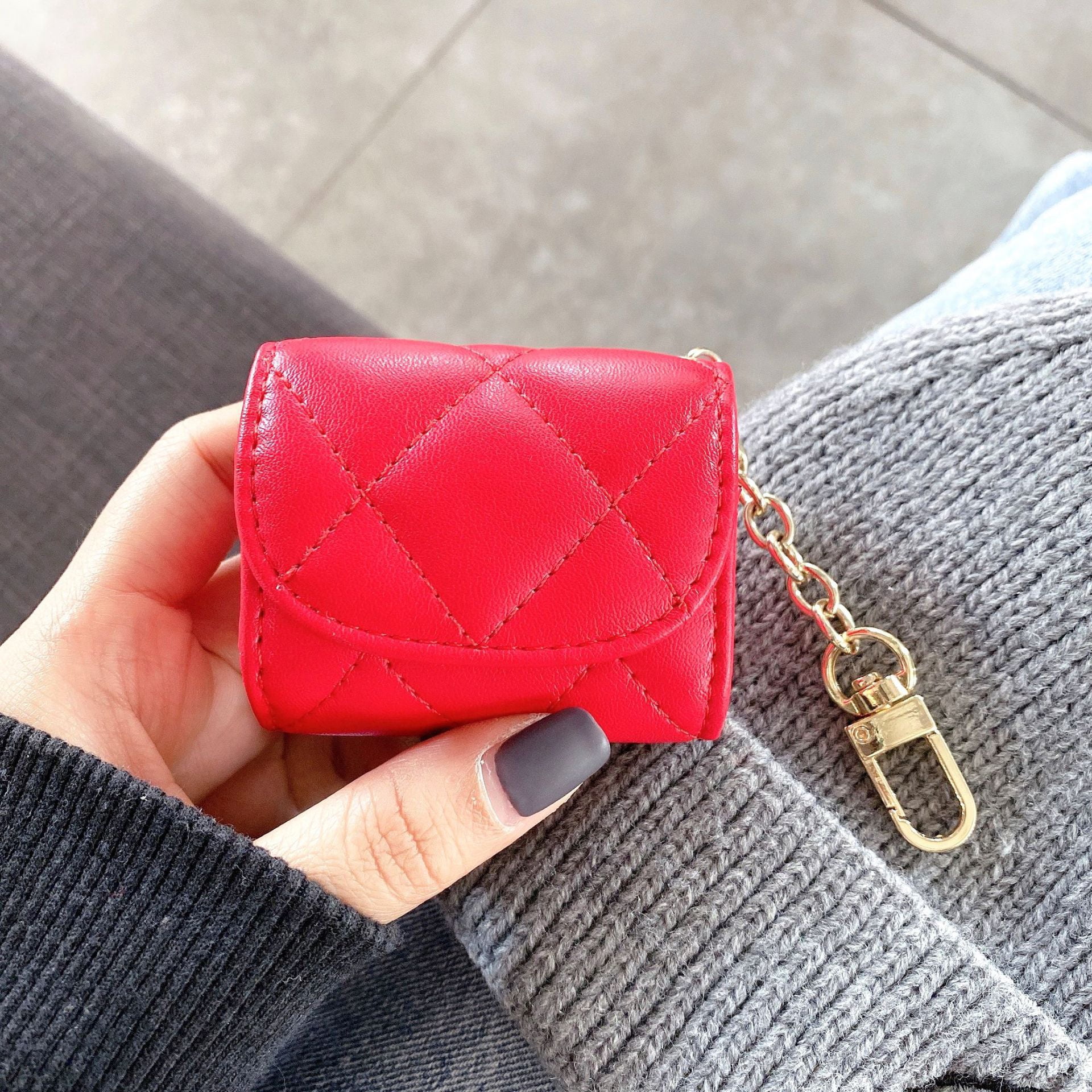 Check Leather Case for AirPods Pro / AirPods 3, Cute Elegant Pocket ...