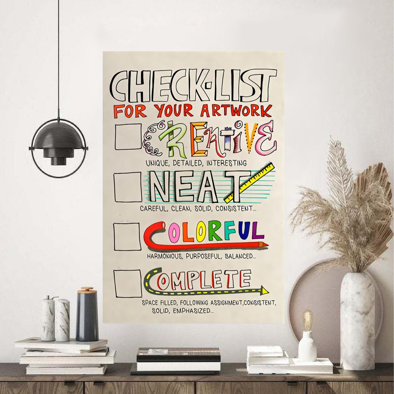 Check List For Your Artwork Poster 24 x 36 Inch Poster - Walmart.com
