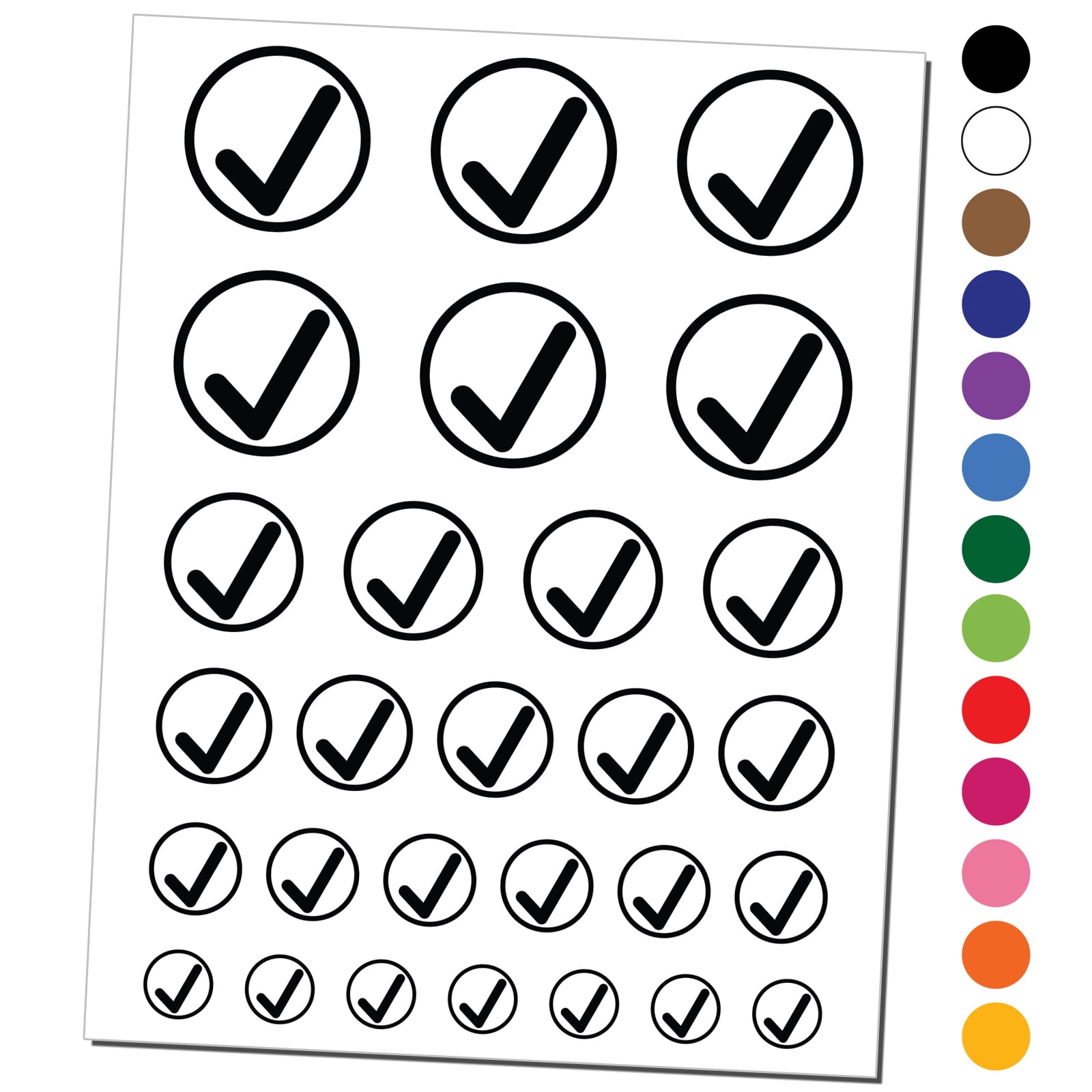 Check Mark in Circle Completed Water Resistant Temporary Tattoo Set ...