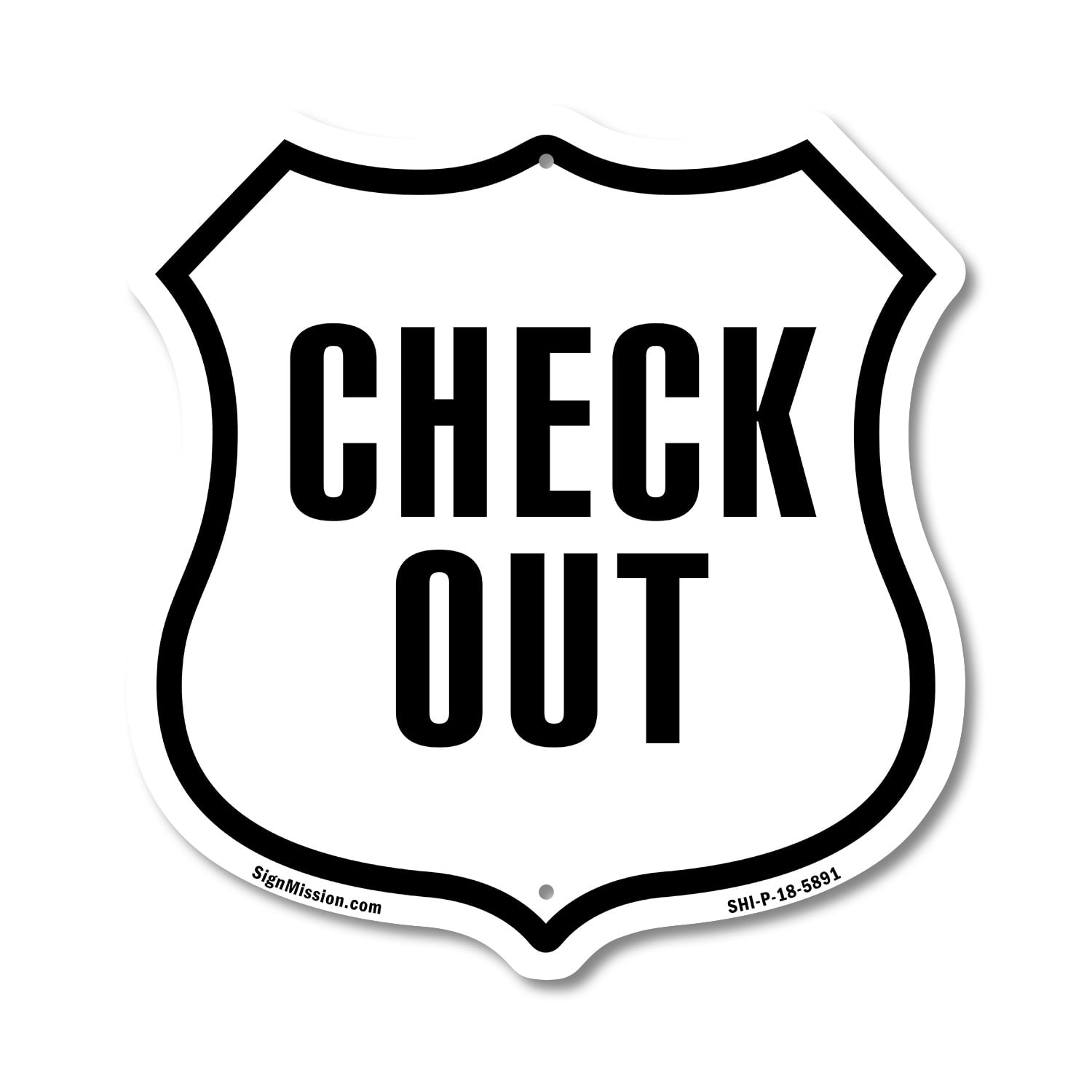 Check-Out (5 Pack) 12 inch X 12 inch Shield-Shaped Rust-Free Aluminum ...