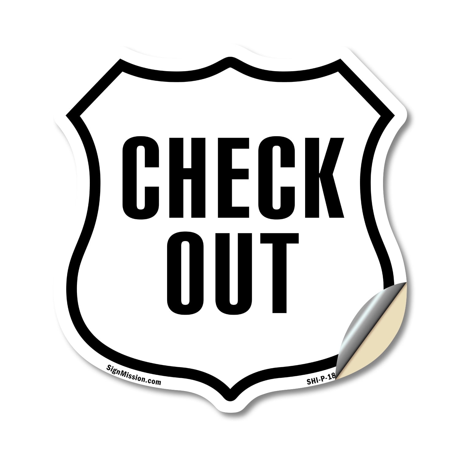 Check-Out (5 Pack) 4 inch X 4 inch Shield Shaped Heavy Duty 3.2 mil ...