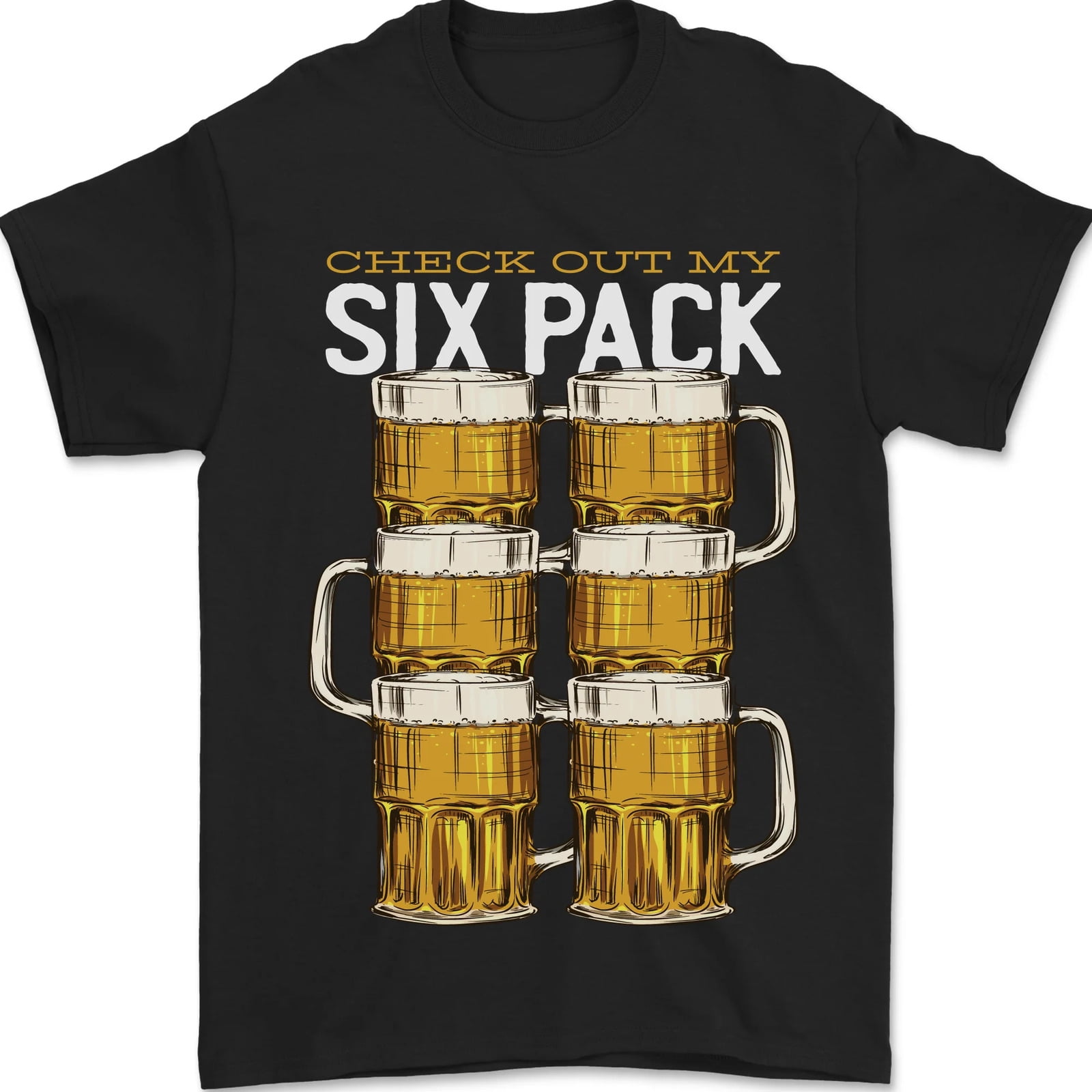 Check Out My Beer Six Pack Funny Alcohol Mens T-Shirt 100% Cotton ...