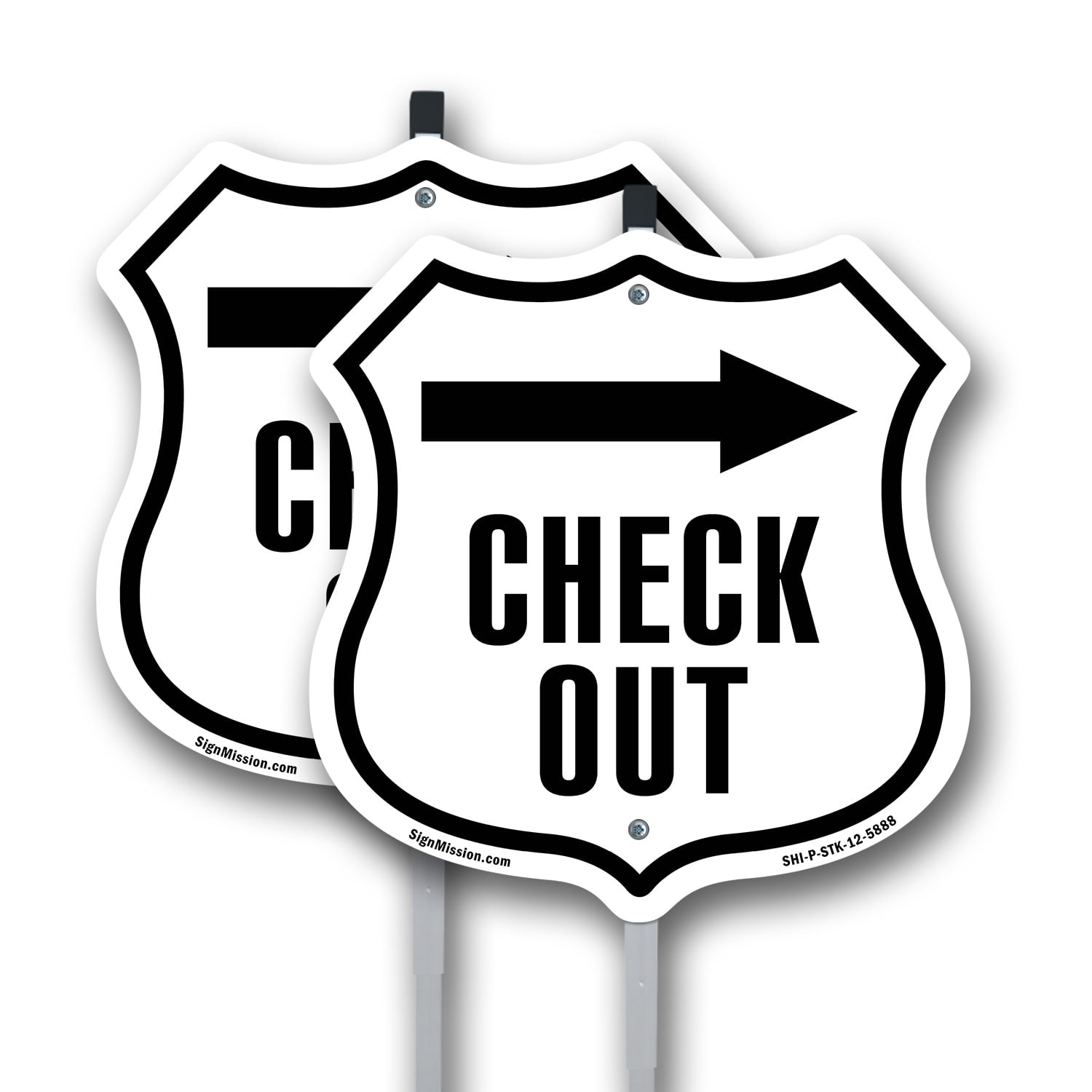 Check-Out Right (2 Pack) 12 inch X 12 inch Shield Shaped Rust-Free ...
