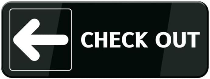 Check Out With Left Arrow Sign For Business Self Adhesive Signs ...
