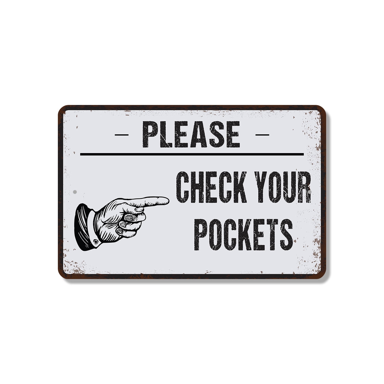 Check Your Pockets Laundry Room 13 Inch x 20 Inch Plastic Sign No Coins ...