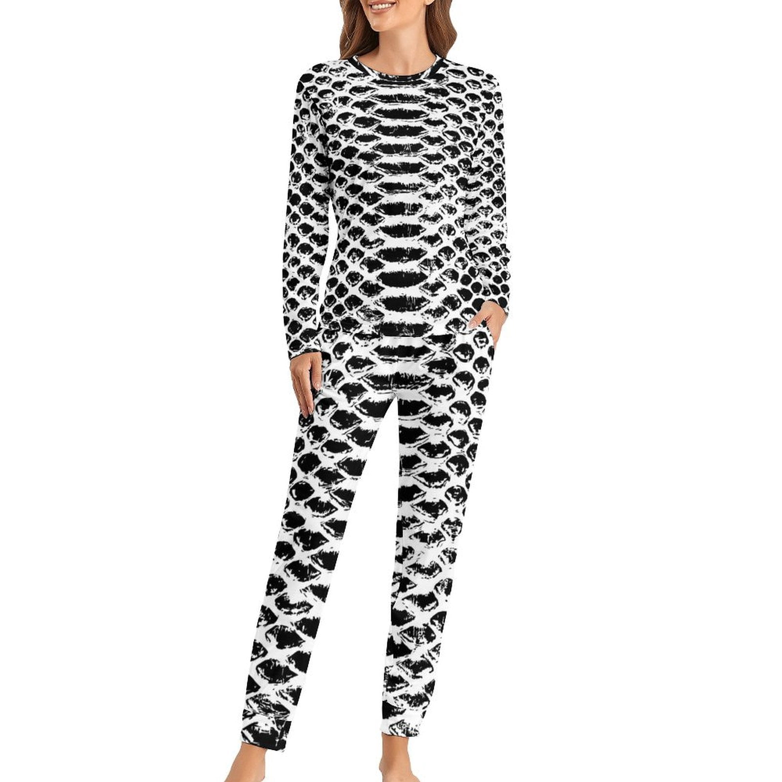 Check Print Pajamas Women Modern Checkerboard Cute Sleepwear Spring 2 ...