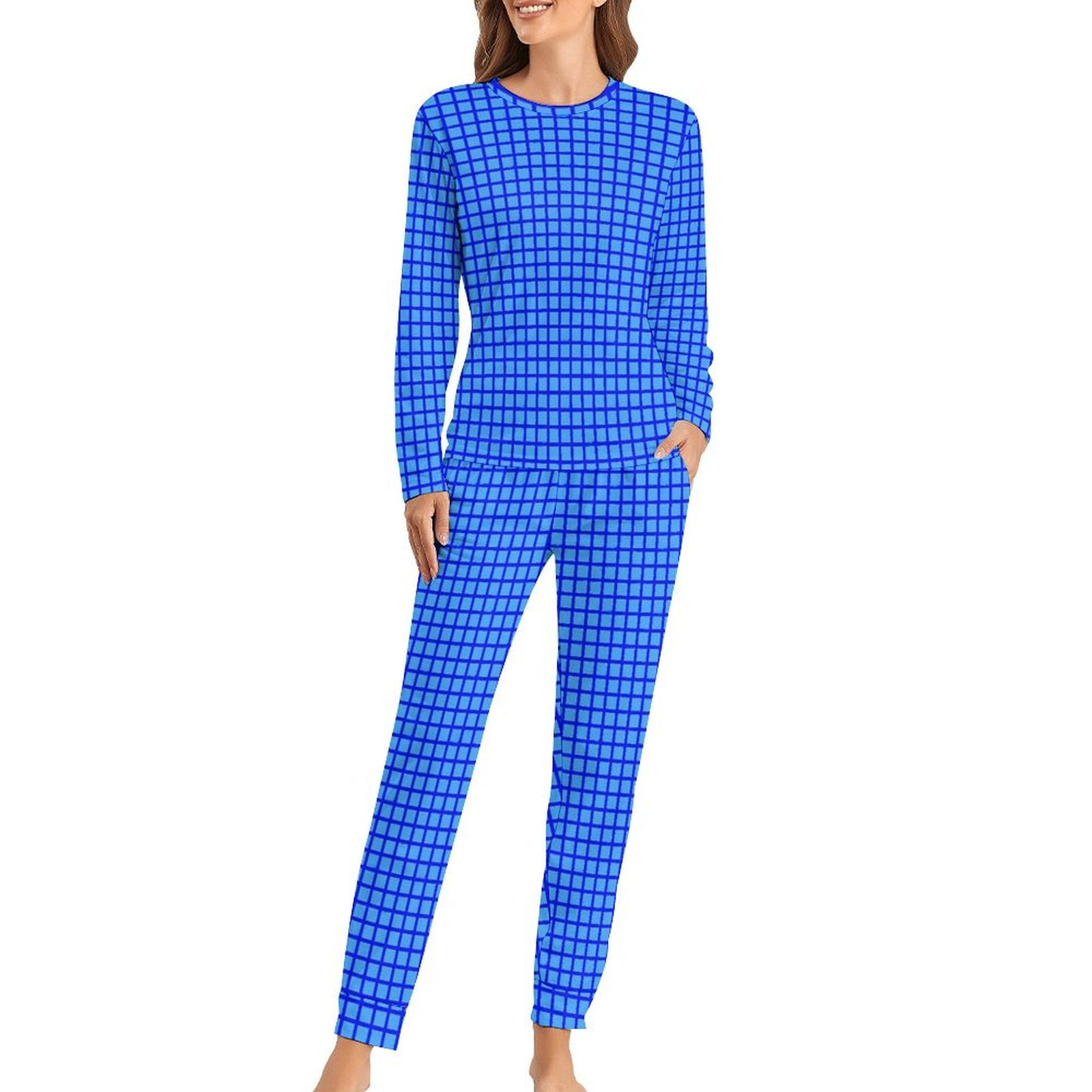 Check Print Pajamas Women Modern Checkerboard Cute Sleepwear Spring 2 ...
