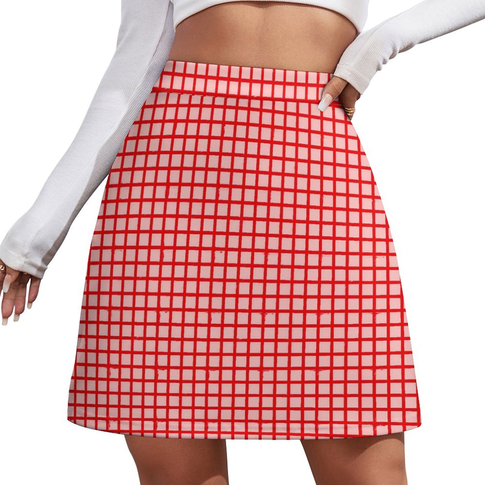 Check Print Skirt Black And White Street Style Casual Skirts Women ...