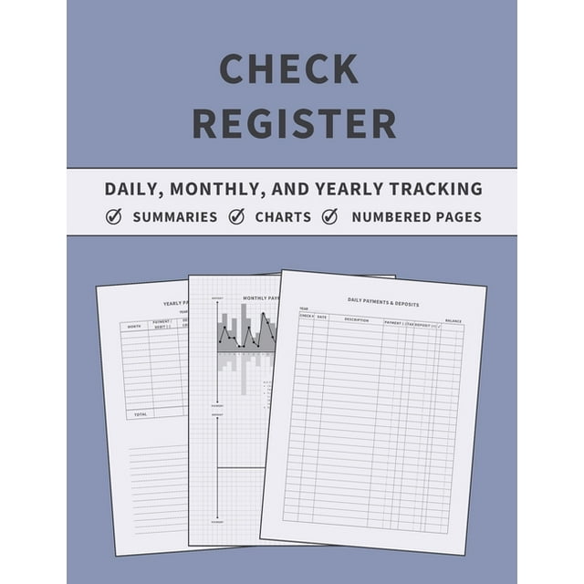 Check Register: Accounting Ledger Book for Daily, Monthly, and Yearly ... Check Register: Accounting Ledger Book for Daily, Monthly, and Yearly ...
