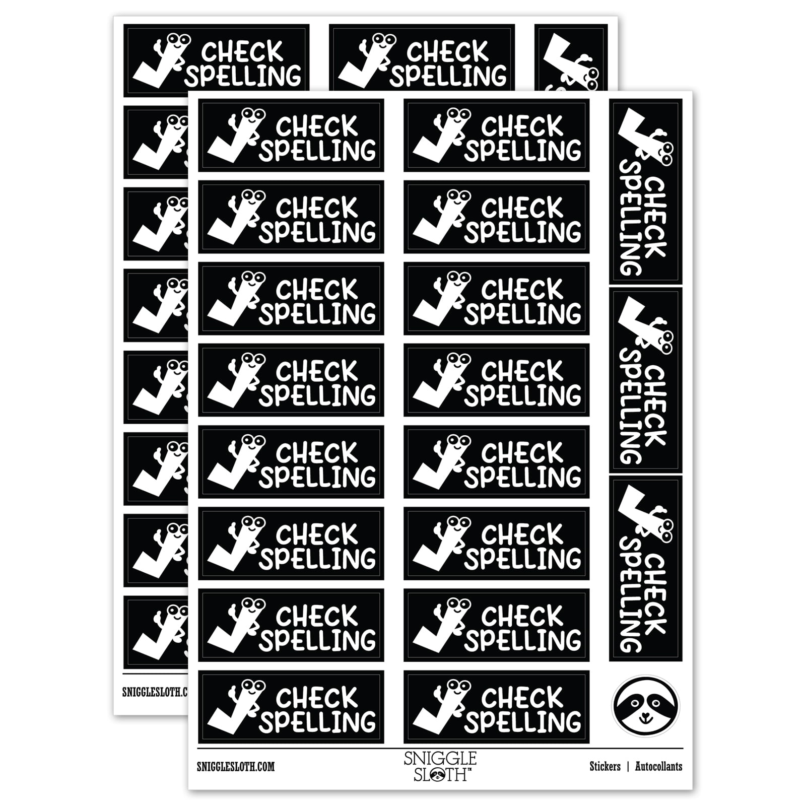 Check Spelling Teacher Student School Sticker Set - Black - Matte ...