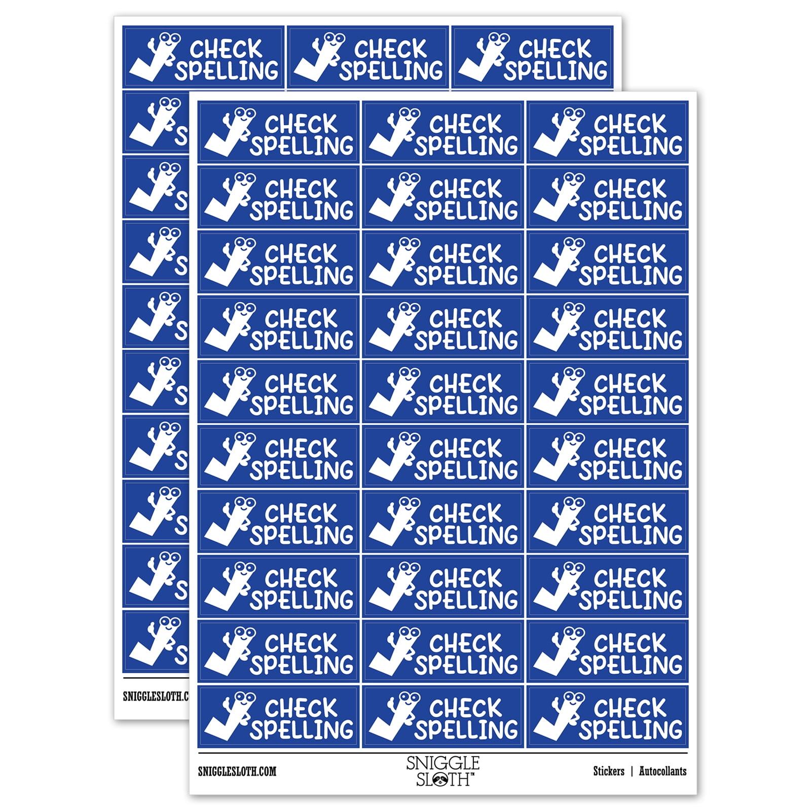 Check Spelling Teacher Student School Sticker Set - Dark Blue - Matte ...