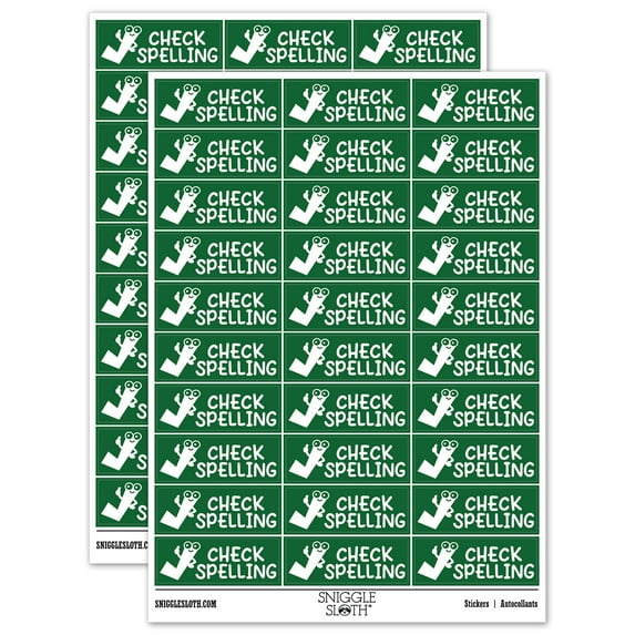 Check Spelling Teacher Student School Sticker Set - Dark Green - Matte ...