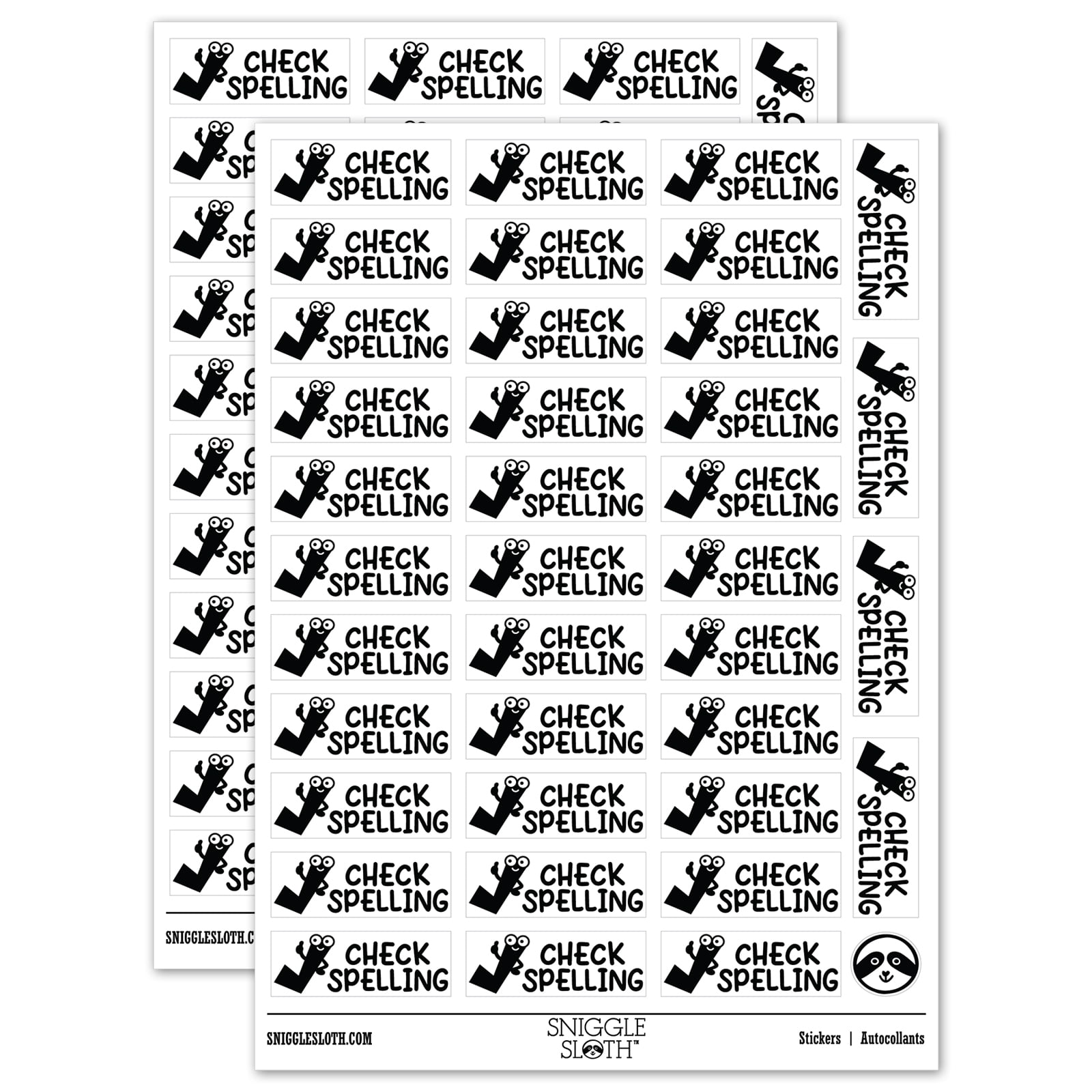 Check Spelling Teacher Student School Sticker Set - White - Matte ...
