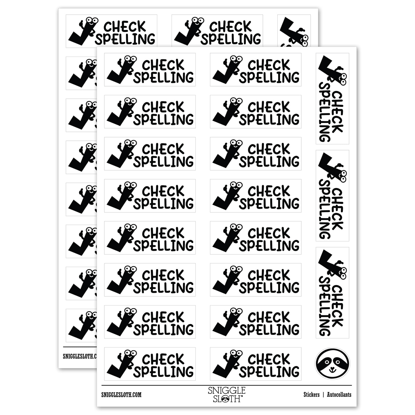 Check Spelling Teacher Student School Sticker Set - White - Matte ...