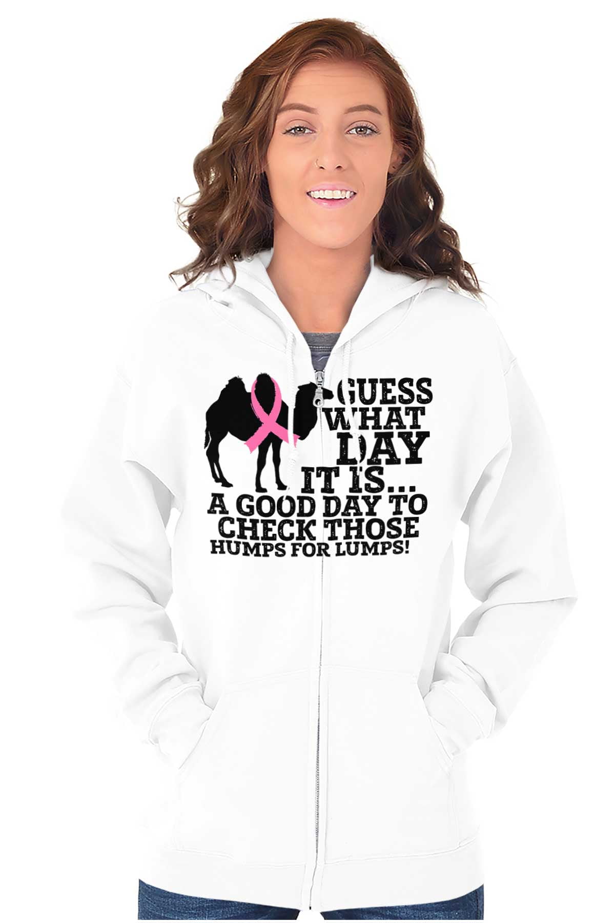 Check Those Humps Lumps Pink Camel Zip Hoodie Sweatshirt Women Brisco ...