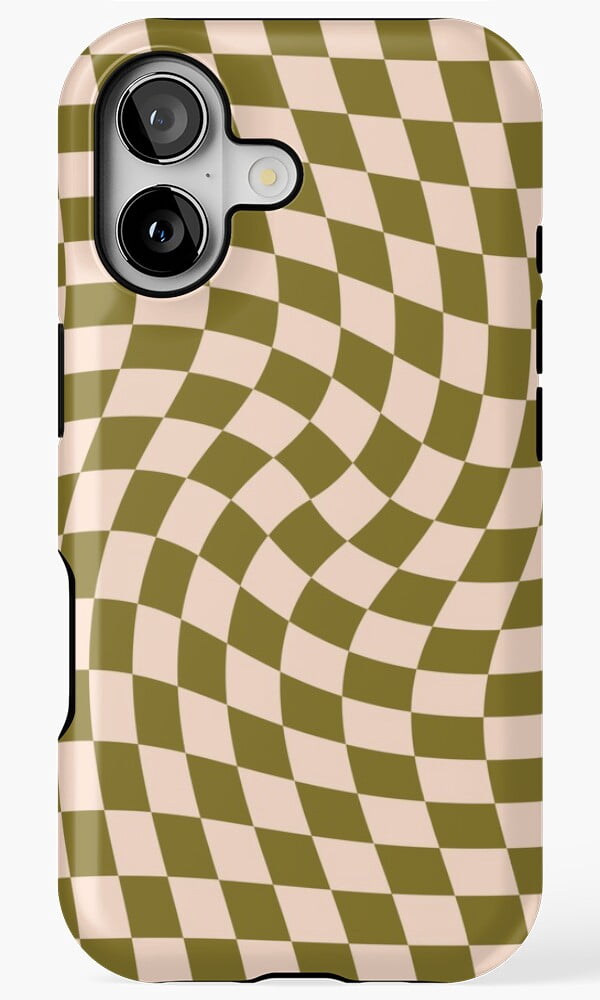 Check VI Green Moss Twist Checkered Pattern Phone Case for iPhone 17 16 ...