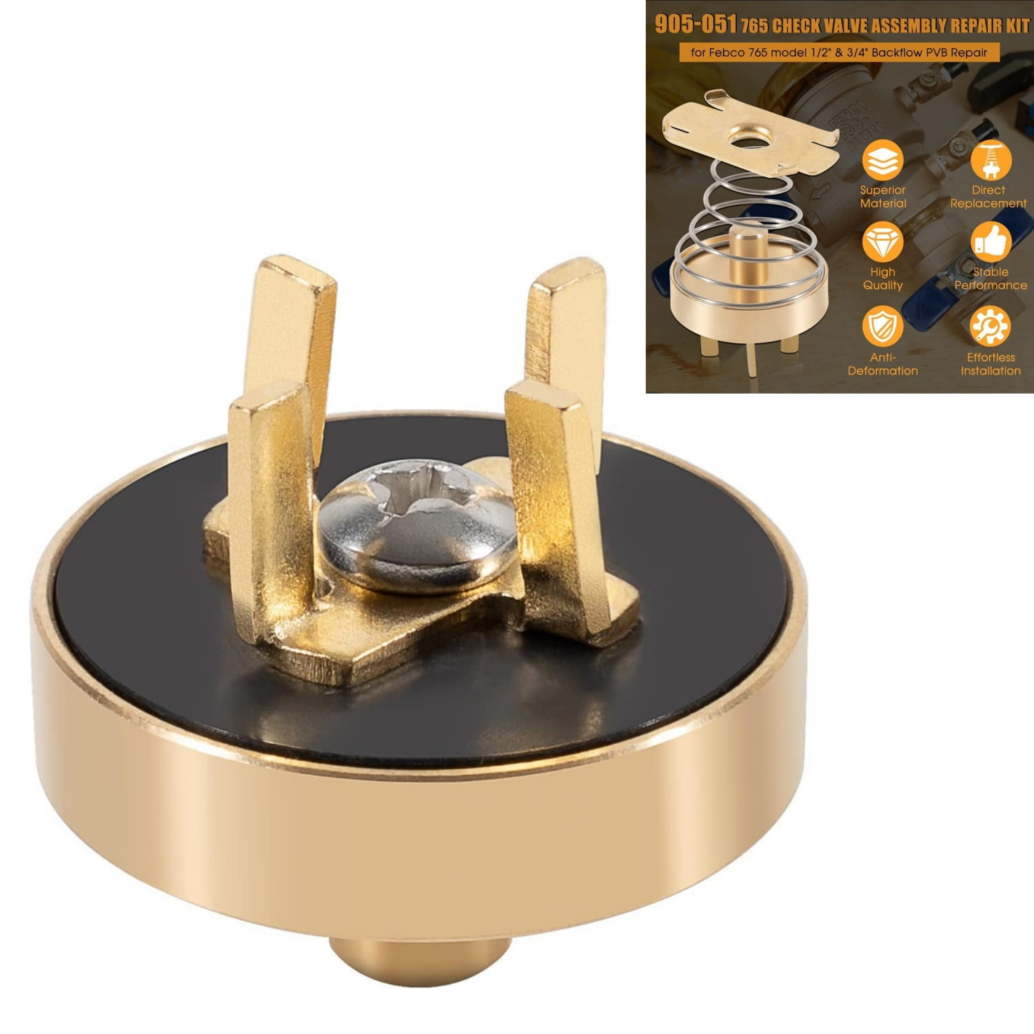 Check Valve Assembly Repair Kit For 905-051 Febco 765 1/2" & 3/4" Backflow PVB - Walmart.com