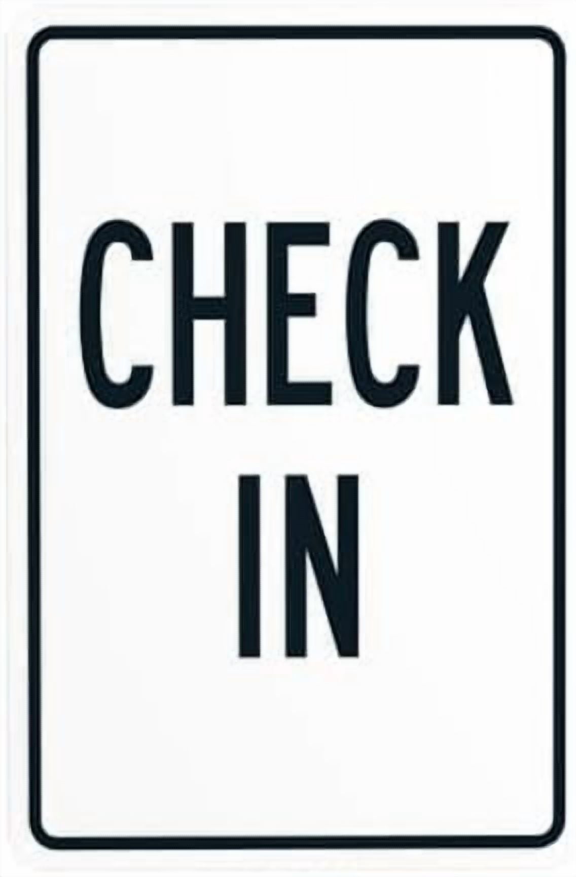 Check In Warning Sign, Entrance Metal Signs for Business Home Outdoor ...