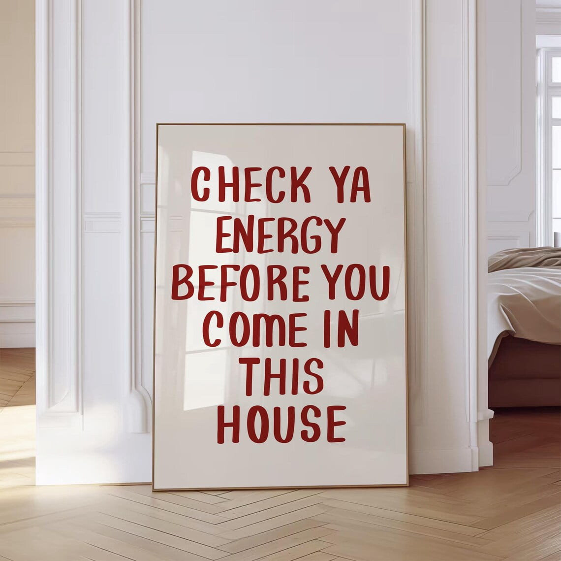 Check Ya Energy Art Print Entryway Wall Art Retro Print Preppy Entrance ...