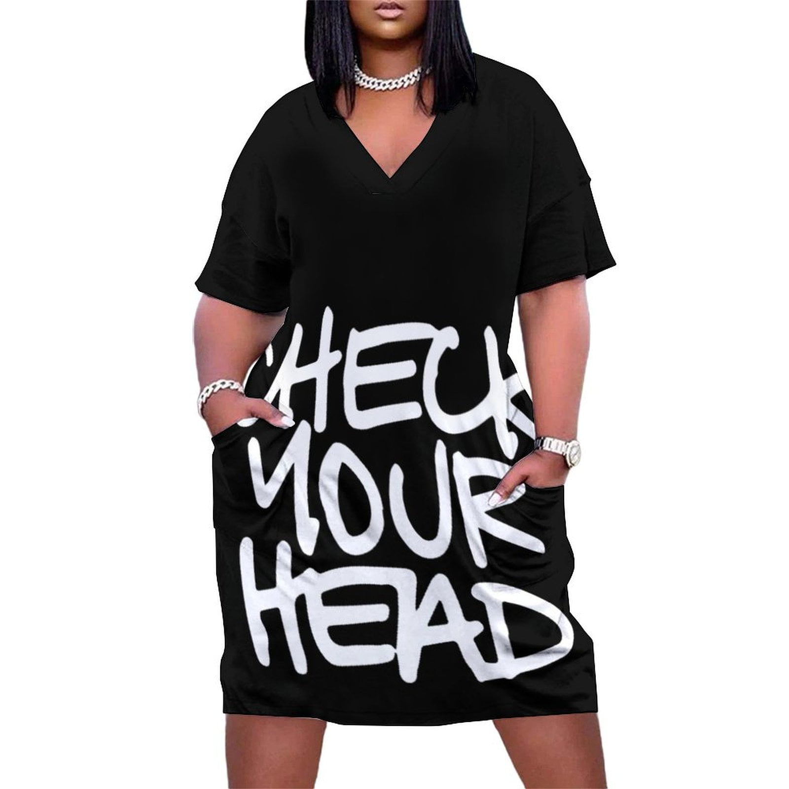 Check Your Head Loose Pocket Dress clothes for woman dresses women summer 2025 evening dresses ...