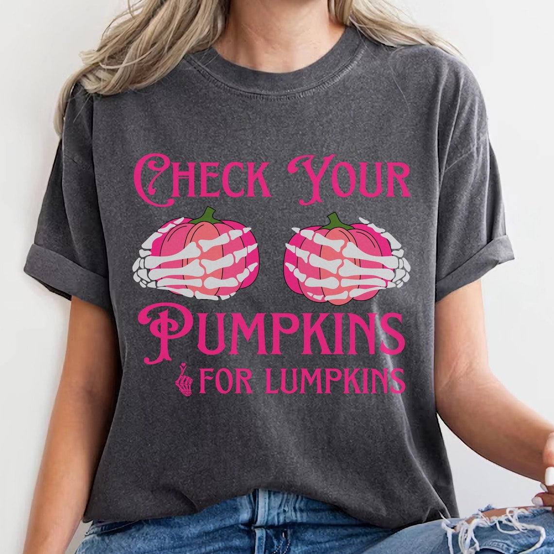 Check Your Pumpkins Shirt, Breast Cancer Awareness Shirt, Cancer ...
