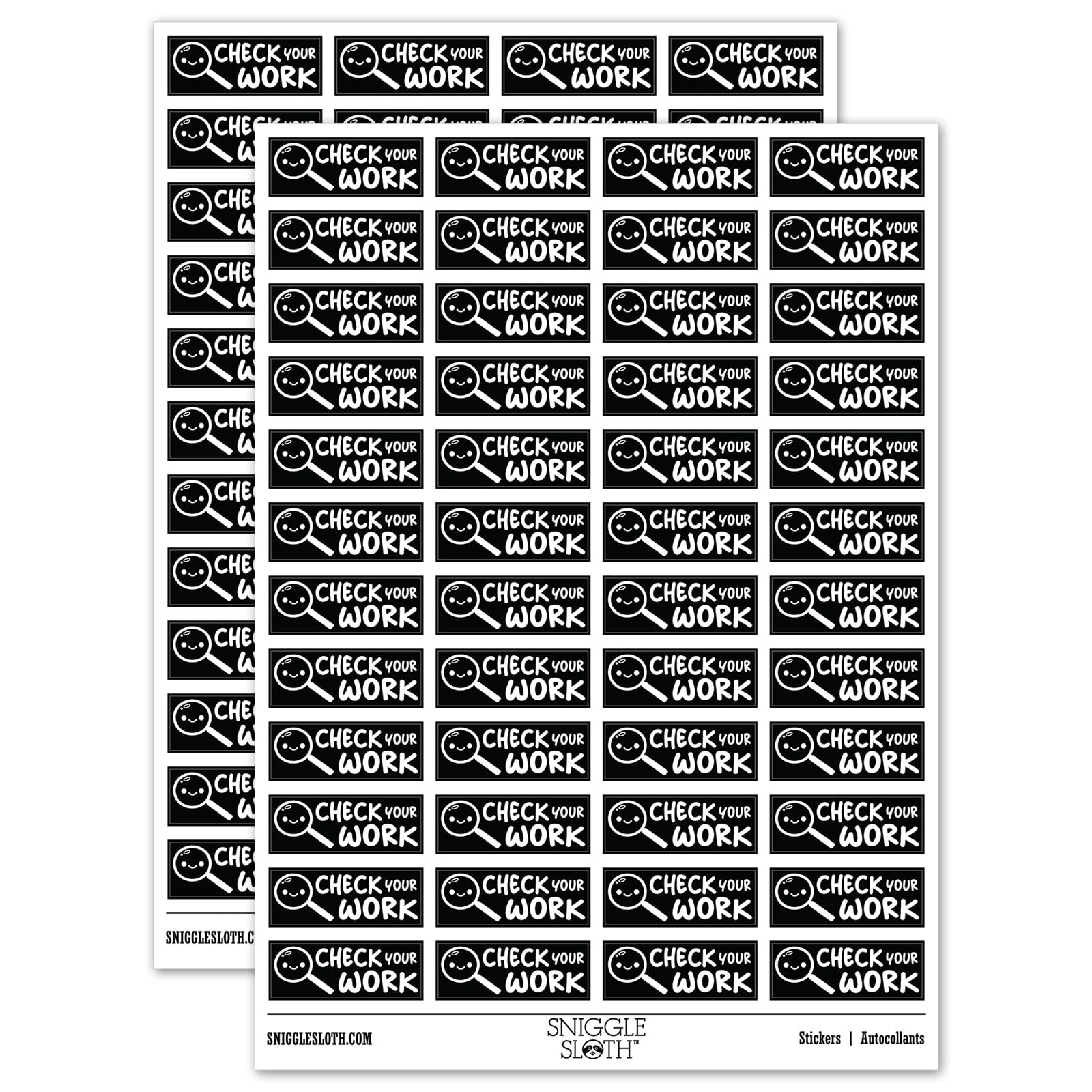 Check Your Work Magnifying Glass Teacher Student School Sticker Set ...