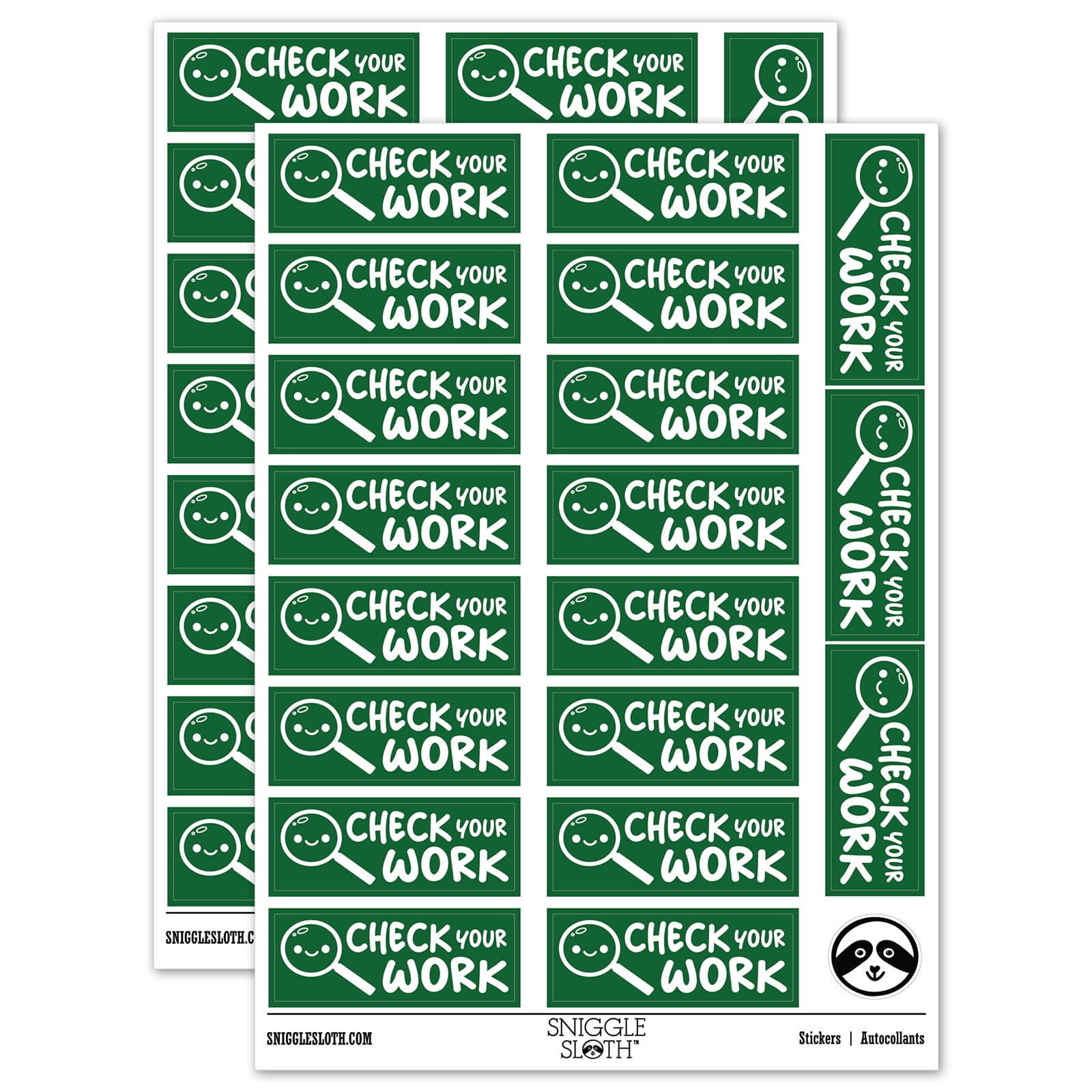 Check Your Work Magnifying Glass Teacher Student School Sticker Set ...