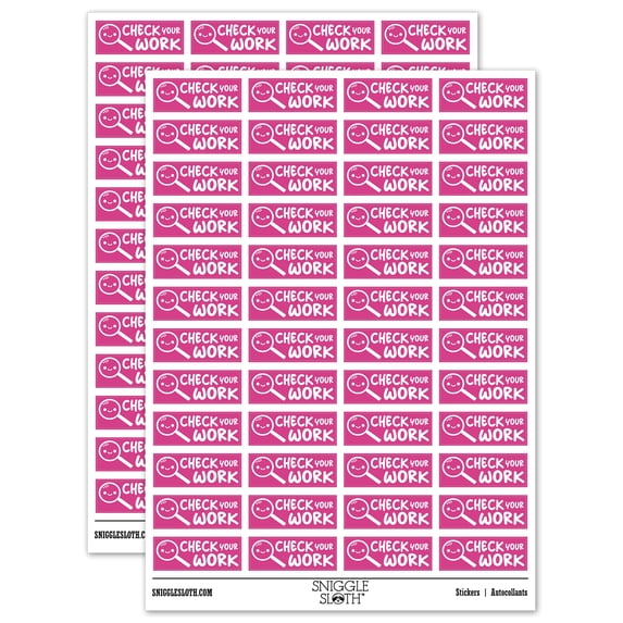 Check Your Work Magnifying Glass Teacher Student School Sticker Set ...