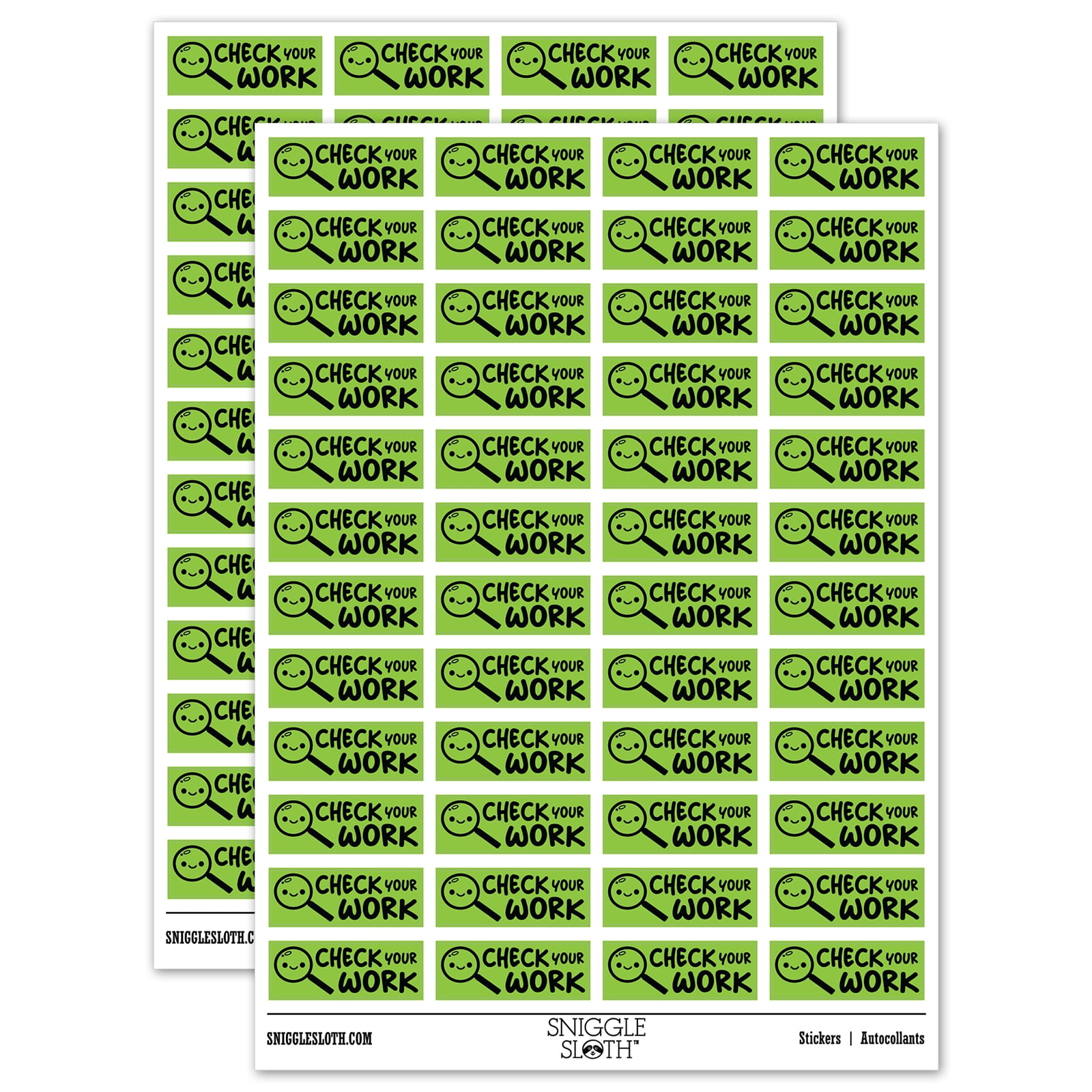 Check Your Work Magnifying Glass Teacher Student School Sticker Set ...