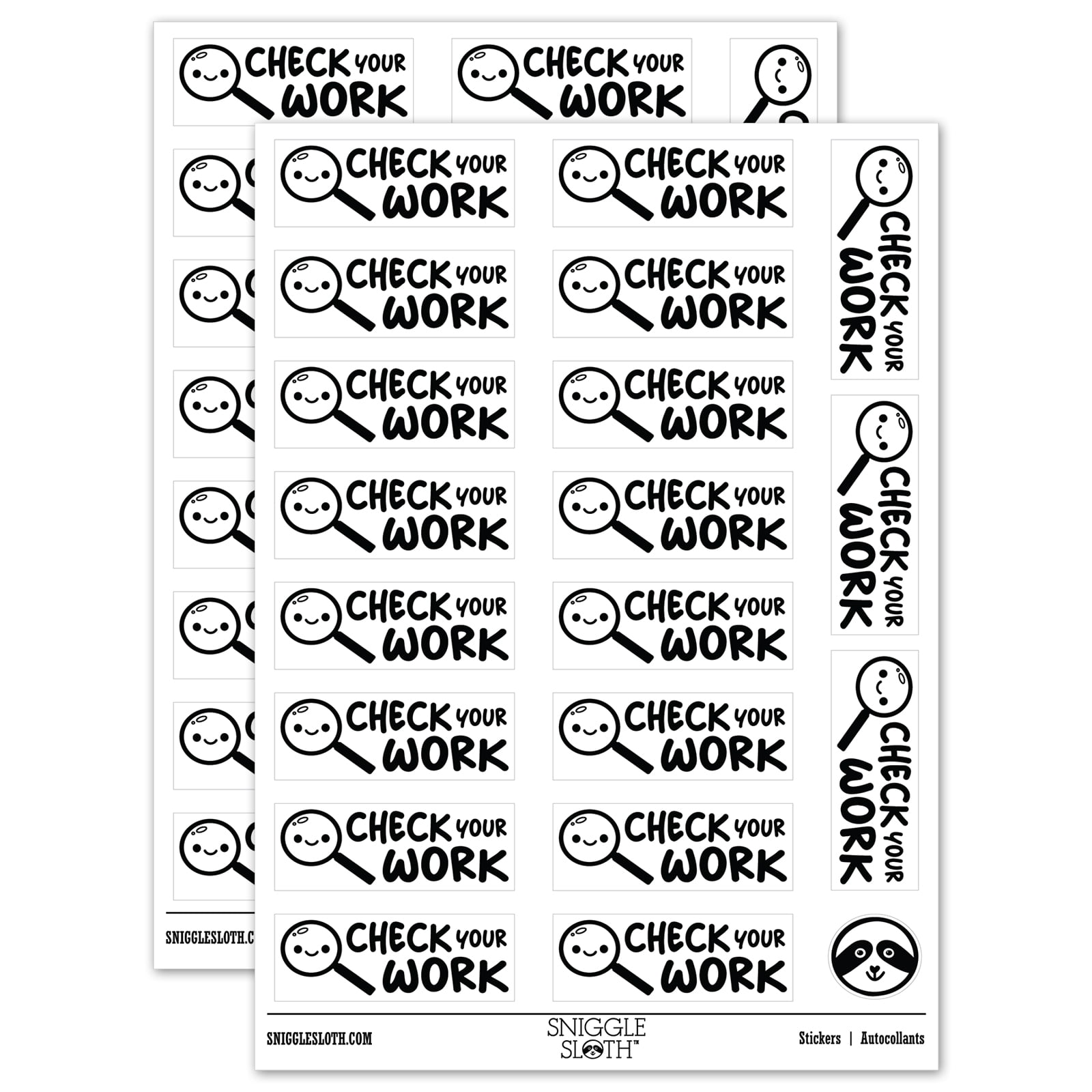 Check Your Work Magnifying Glass Teacher Student School Sticker Set ...