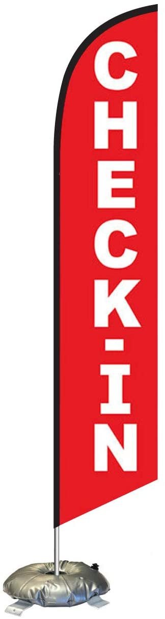 Check-in Feather Flag Kit with Cross-Base and Weight-Donut, Outdoor ...