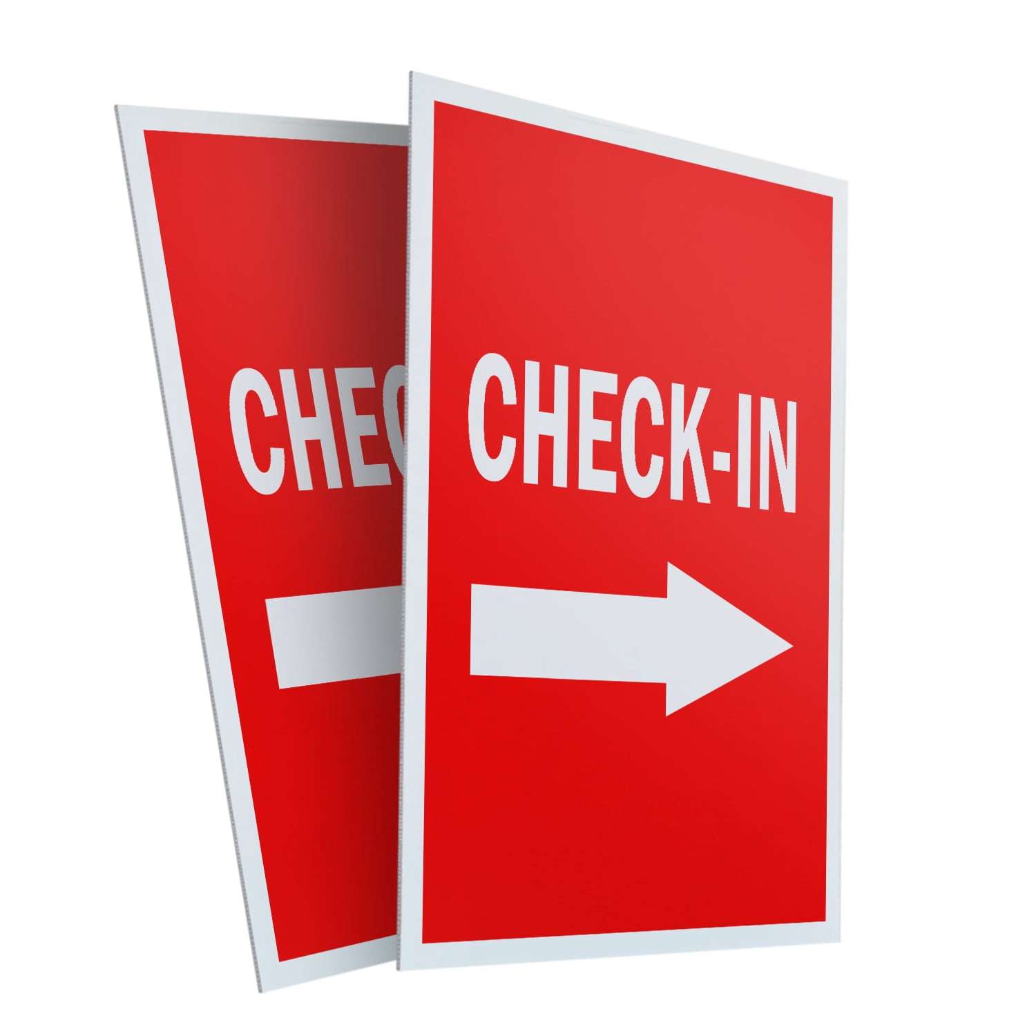 Check-in With Arrow (2-PACK) 24" x 36" Plastic Signs | Sign Insert 4mm ...