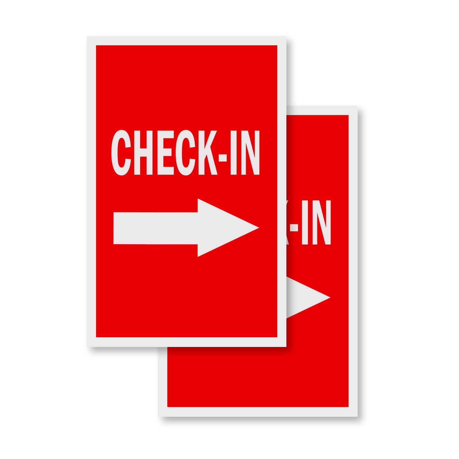 Check-in With Arrow (2-PACK) 24" x 36" Vinyl Decals | Sign Insert Peel ...