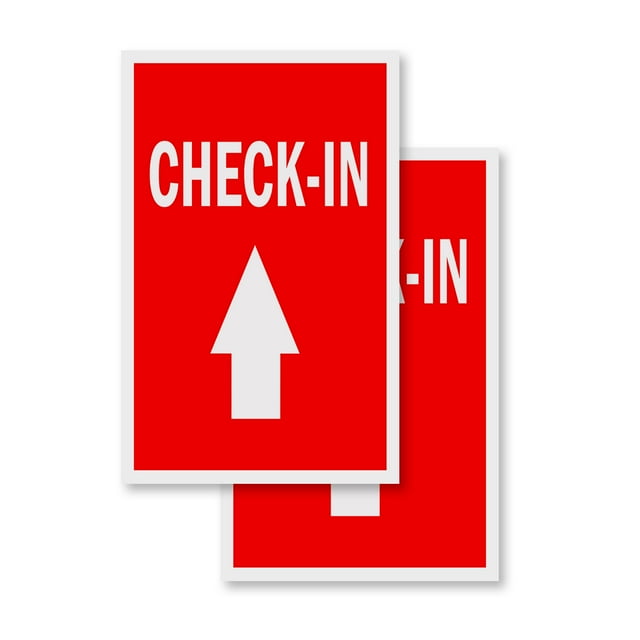 Check-in With Up Arrow (2-PACK) 24" x 36" Vinyl Decals | Sign Insert ...