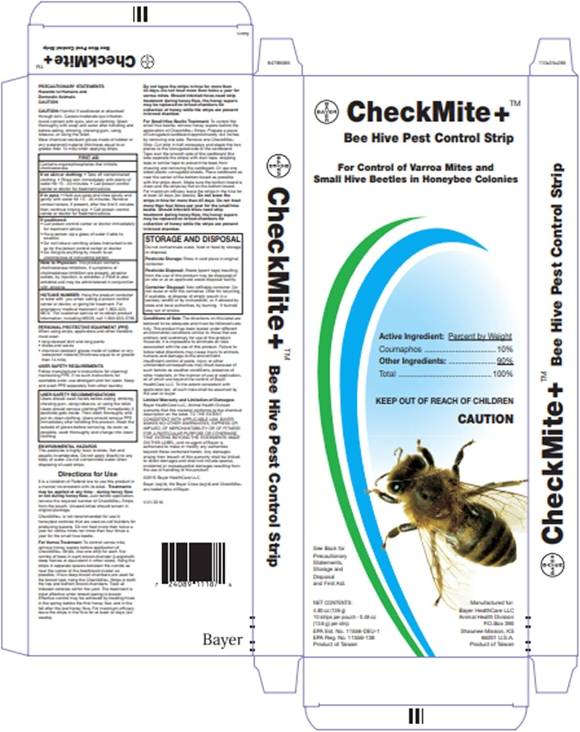 CheckMite+ Bee Hive Pest Control Strips | Treatment for Varroa Mites ...
