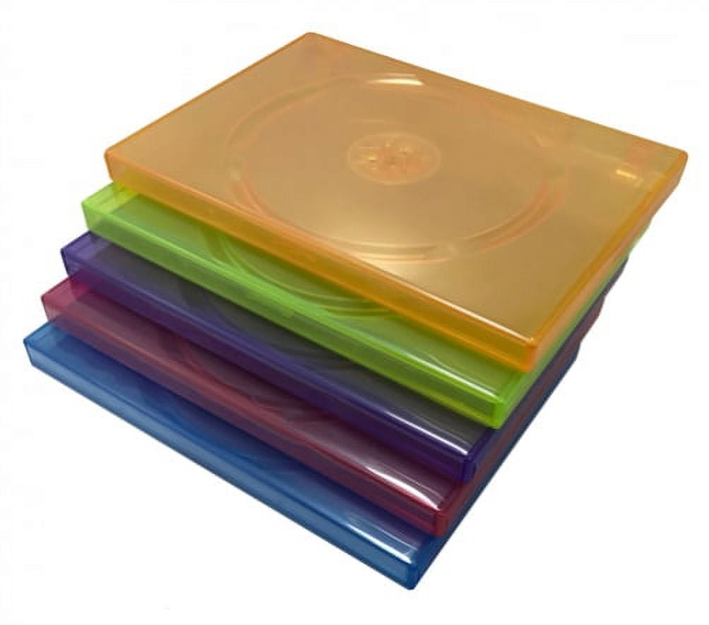 CheckOutStore 10 STANDARD Clear Assorted Color Single DVD Cases ...