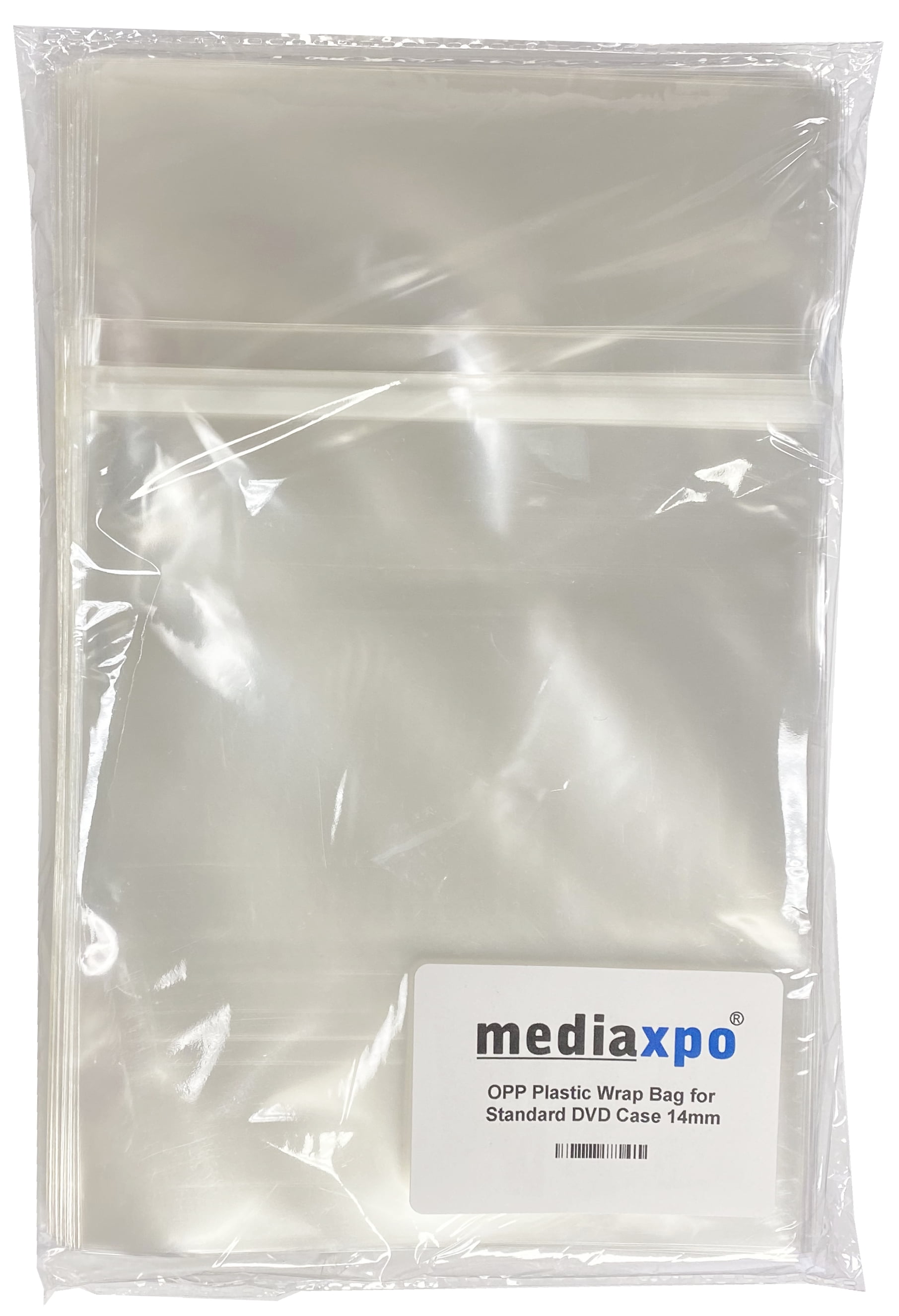 CheckOutStore 100 OPP Plastic Wrap Bag for Standard DVD Case 14mm ...