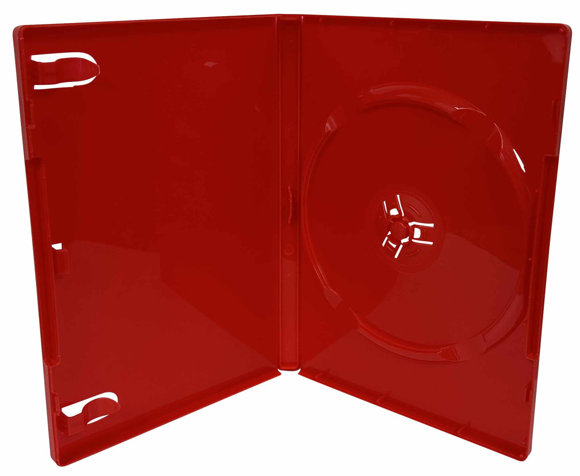 CheckOutStore 100 Standard Solid Glossy Red Color Single DVD Cases ...